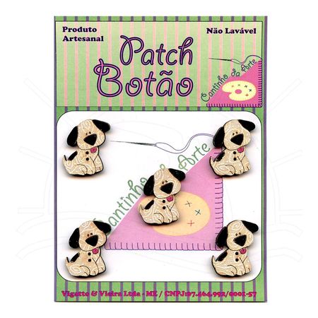 Botão Patch Cachorrinho Sentado Bege 1595 - 5 unid - Tricochetando