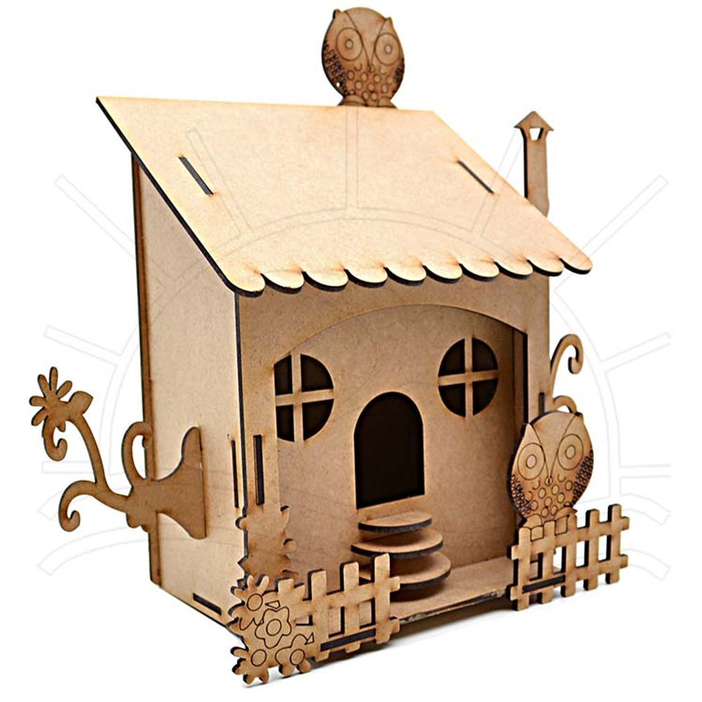 MDF Casinha - de Coruja 28x16x10 - Tricochetando