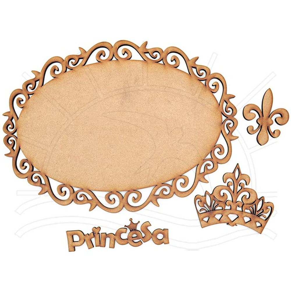 MDF Placa - Princesa 39x28x1 - Tricochetando