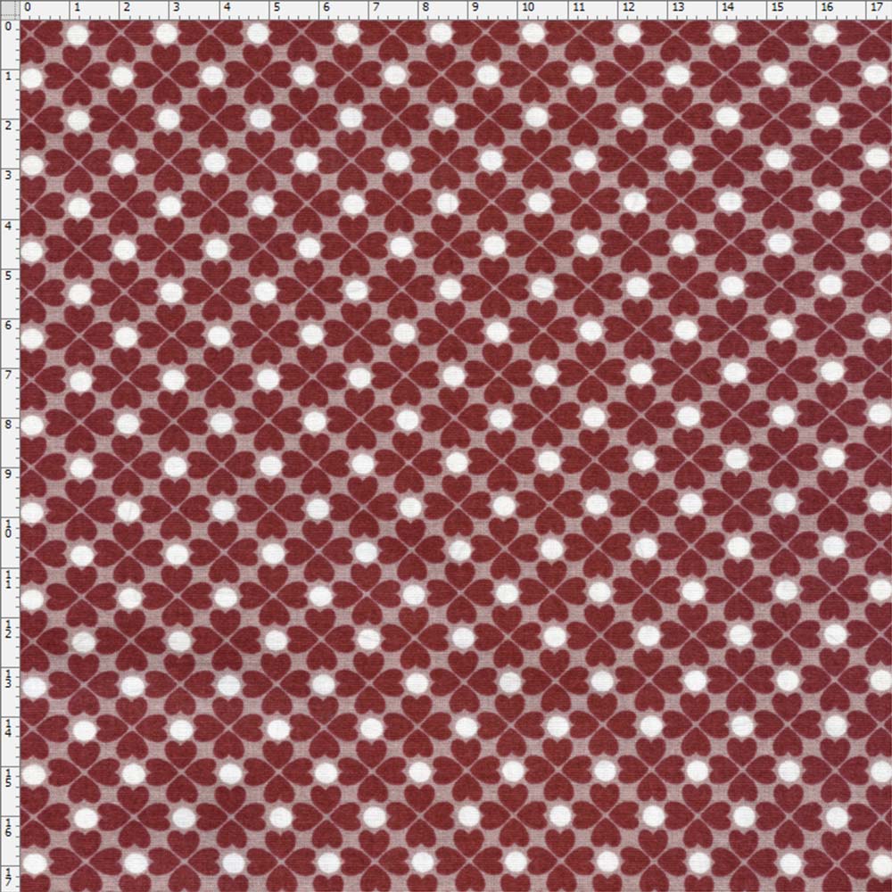 Tecido Estampado para Patchwork - Coleção Manequim Trevo Vinho (0,50x1 ...