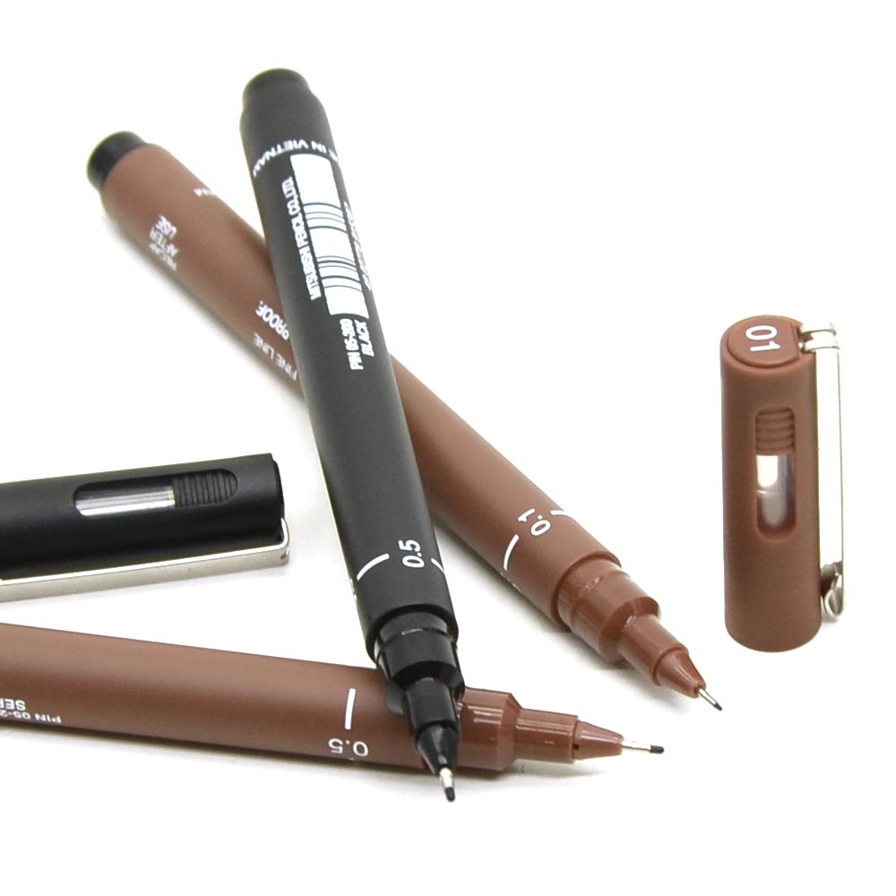 Kit Caneta Nanquim Uni Pin Fine Line Sepia e Preta - 3 Canetas - Bazar ...