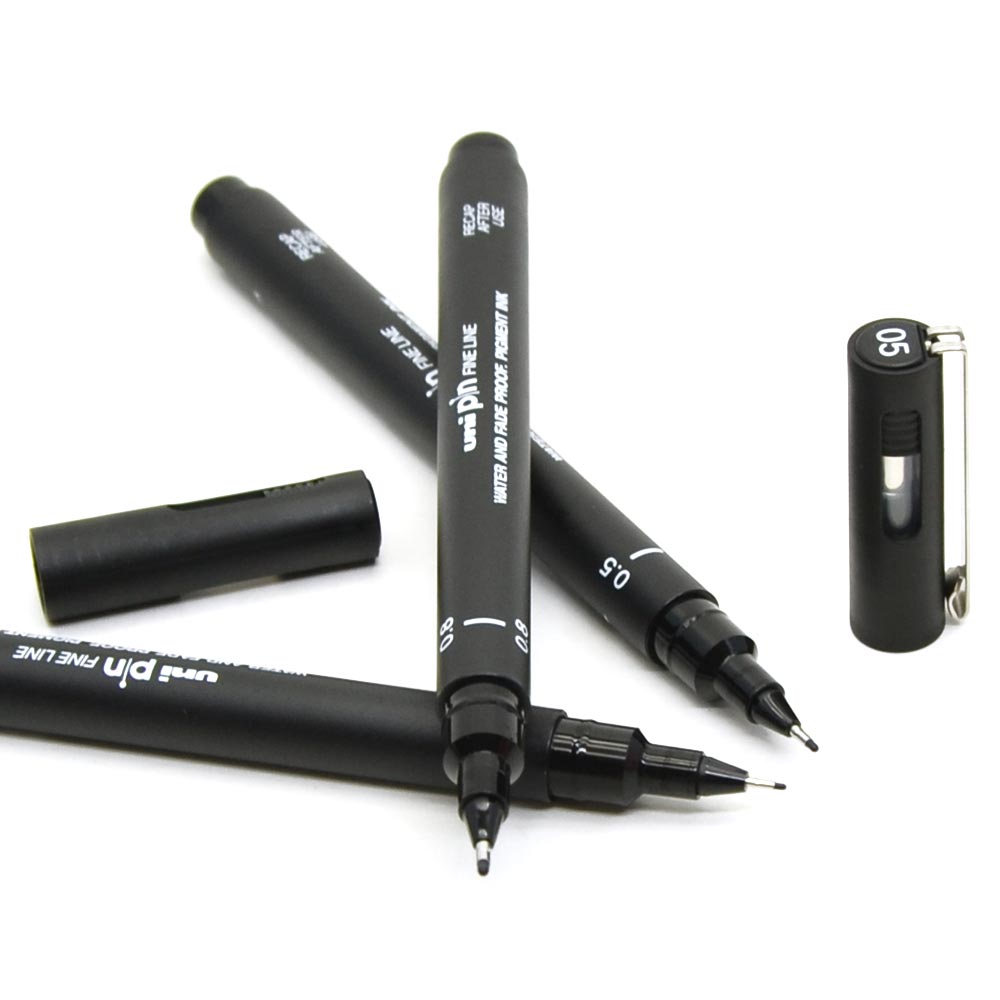 Kit Caneta Nanquim Uni Pin Fine Line - 6 Pontas - Bazar Horizonte