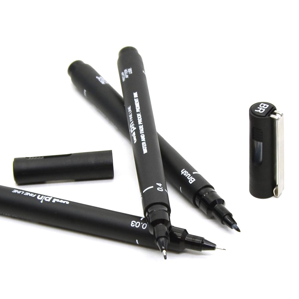 Kit Caneta Nanquim Uni Pin Fine Line - 12 Pontas - Bazar Horizonte