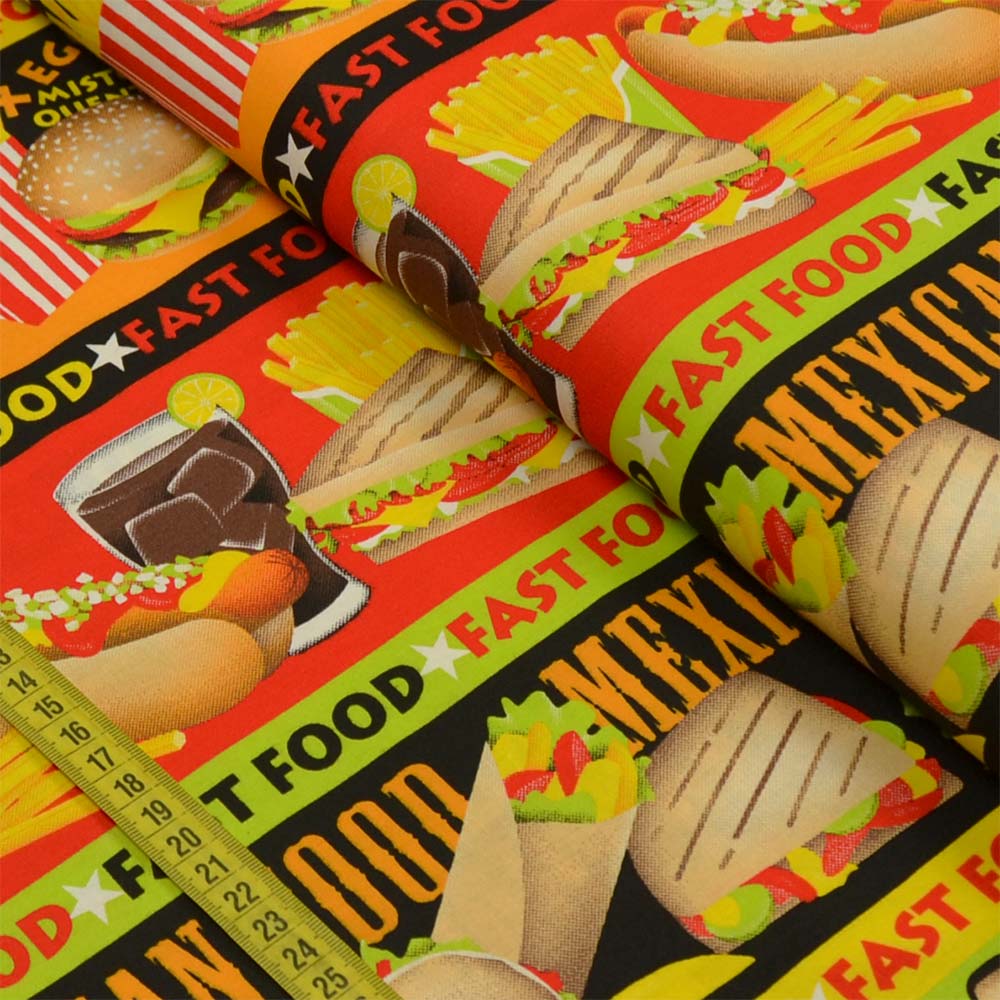 Tecido Estampado Para Patchwork - Fast Food Cor 2372 (0,50X1,40 ...