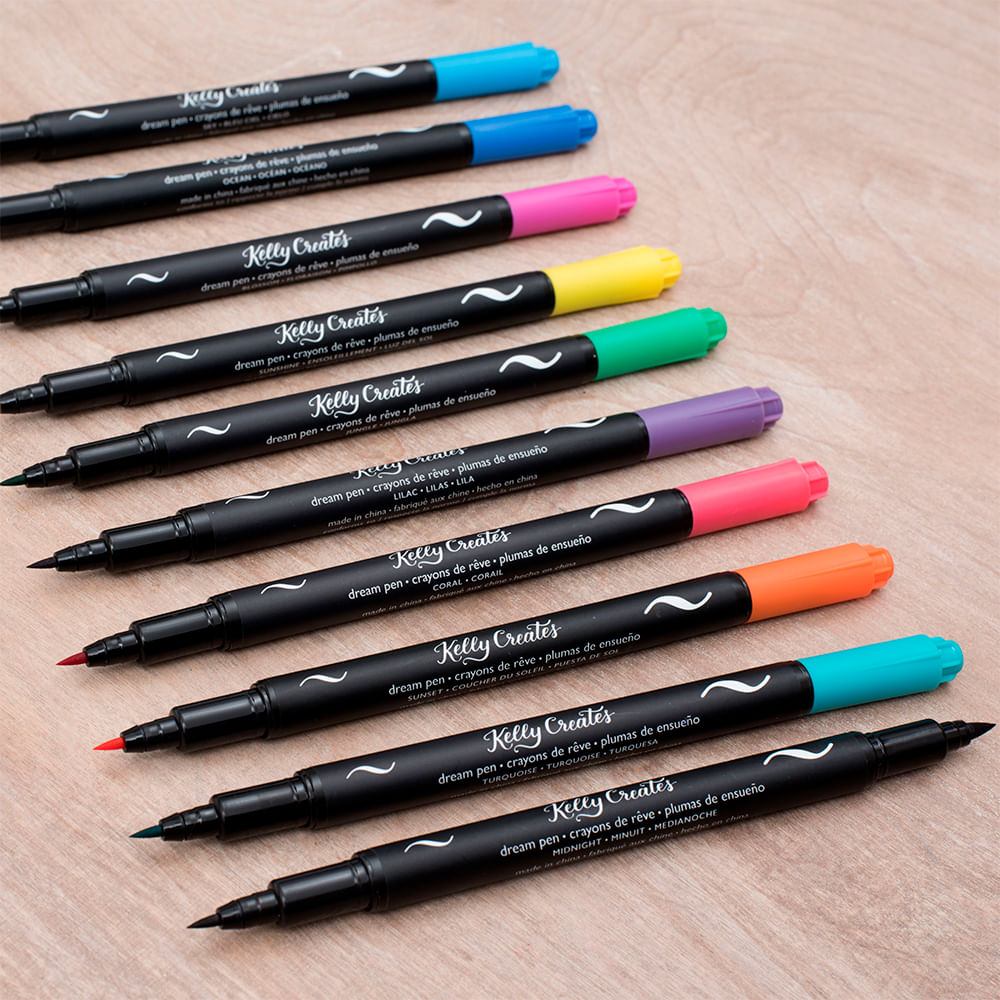 Kit de Canetas Duas Pontas para Caligrafia Lettering Dream Arco-Íris 10 ...