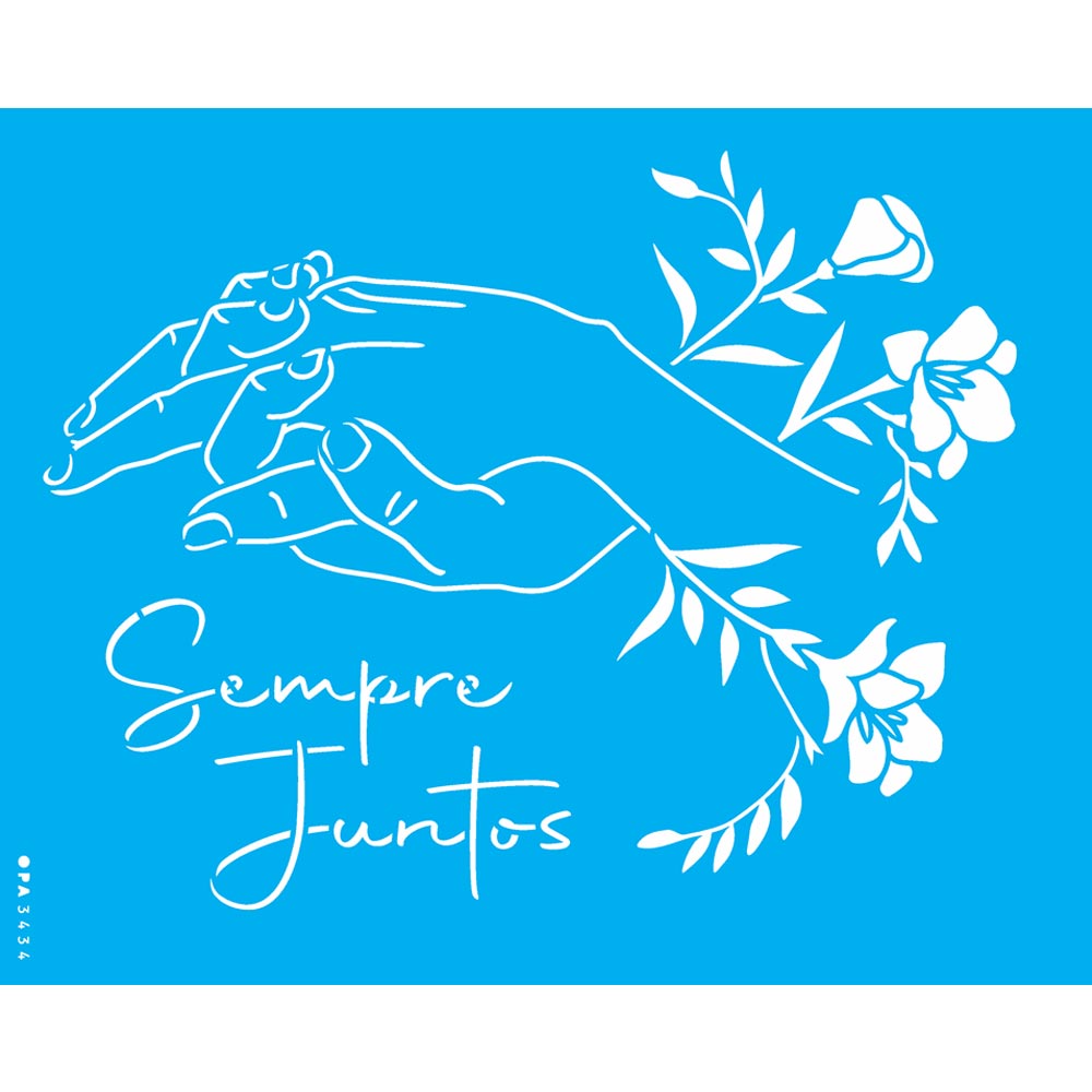 Stencil Opa 20 x 25 cm - Amor Sempre Juntos - 3434 - Tricochetando